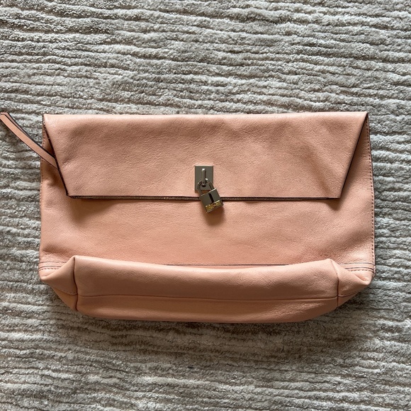 henri bendel | Bags | Henri Bendel Blush Pick Leather Fold Over Clutch ...